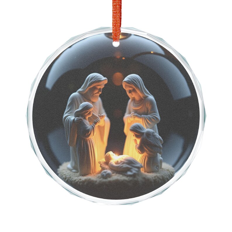 Crystal Glass Nativity Scene Ornament: Religious Christmas Decor - Etsy