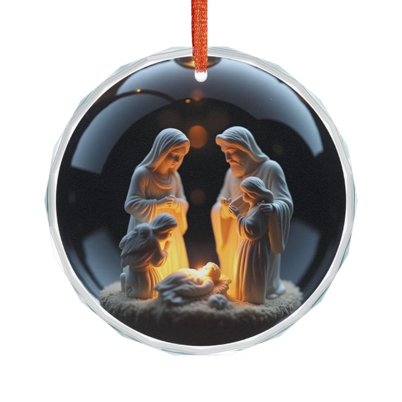 Crystal Glass Nativity Scene Ornament: Religious Christmas Decor - Etsy