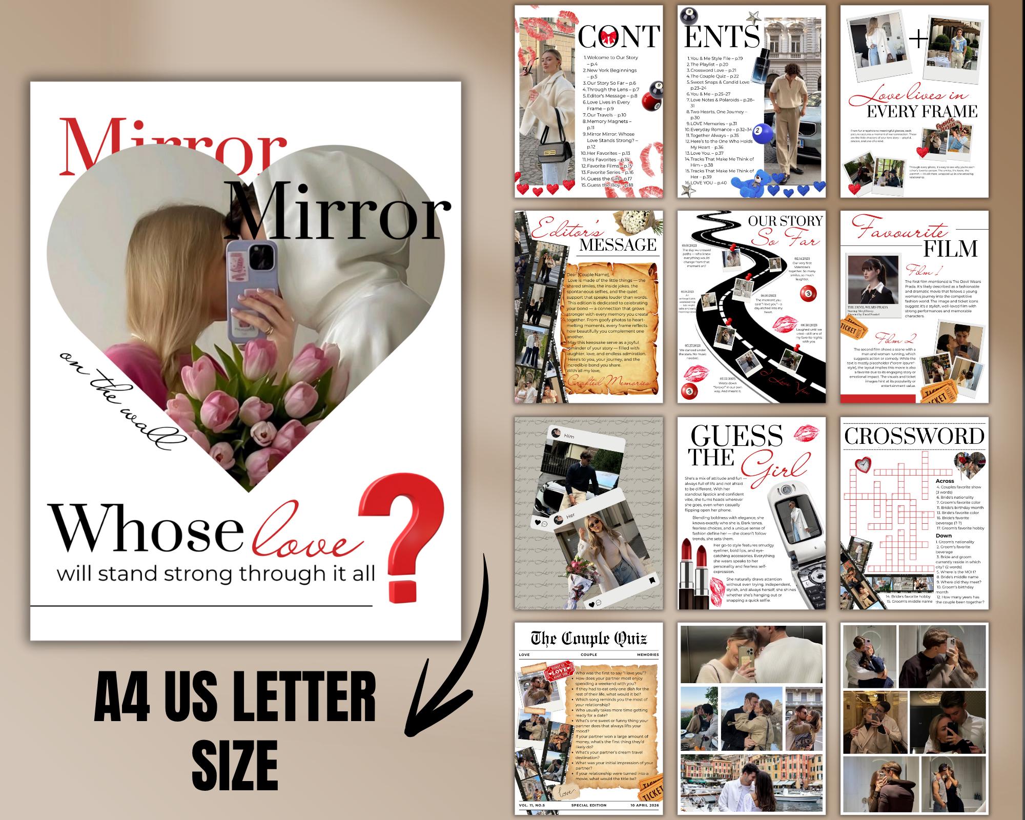 Personalised Couples Magazine Template | Anniversary & Relationship ...