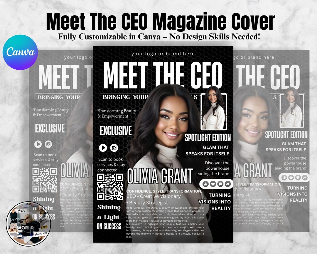 Meet the CEO Flyer, Magazine Style Canva Template, Editable Business ...