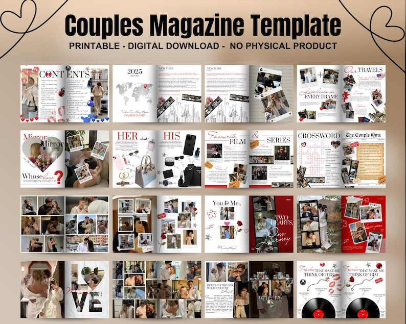 Personalised Couples Magazine Template | Anniversary & Relationship ...