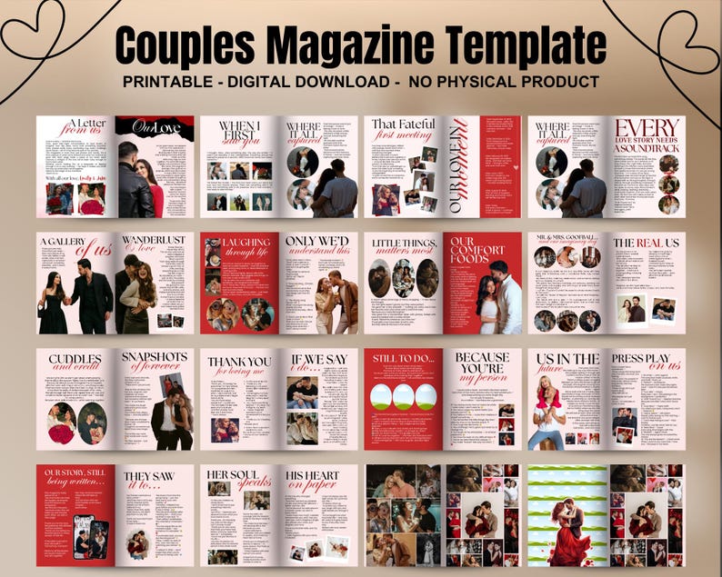 Personalised Couples Magazine Template | Anniversary & Relationship ...