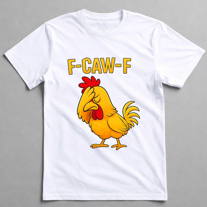 Funny F-CAW-F Chicken Bundle PNG – Screaming Chicken Meme – Farm Animal ...