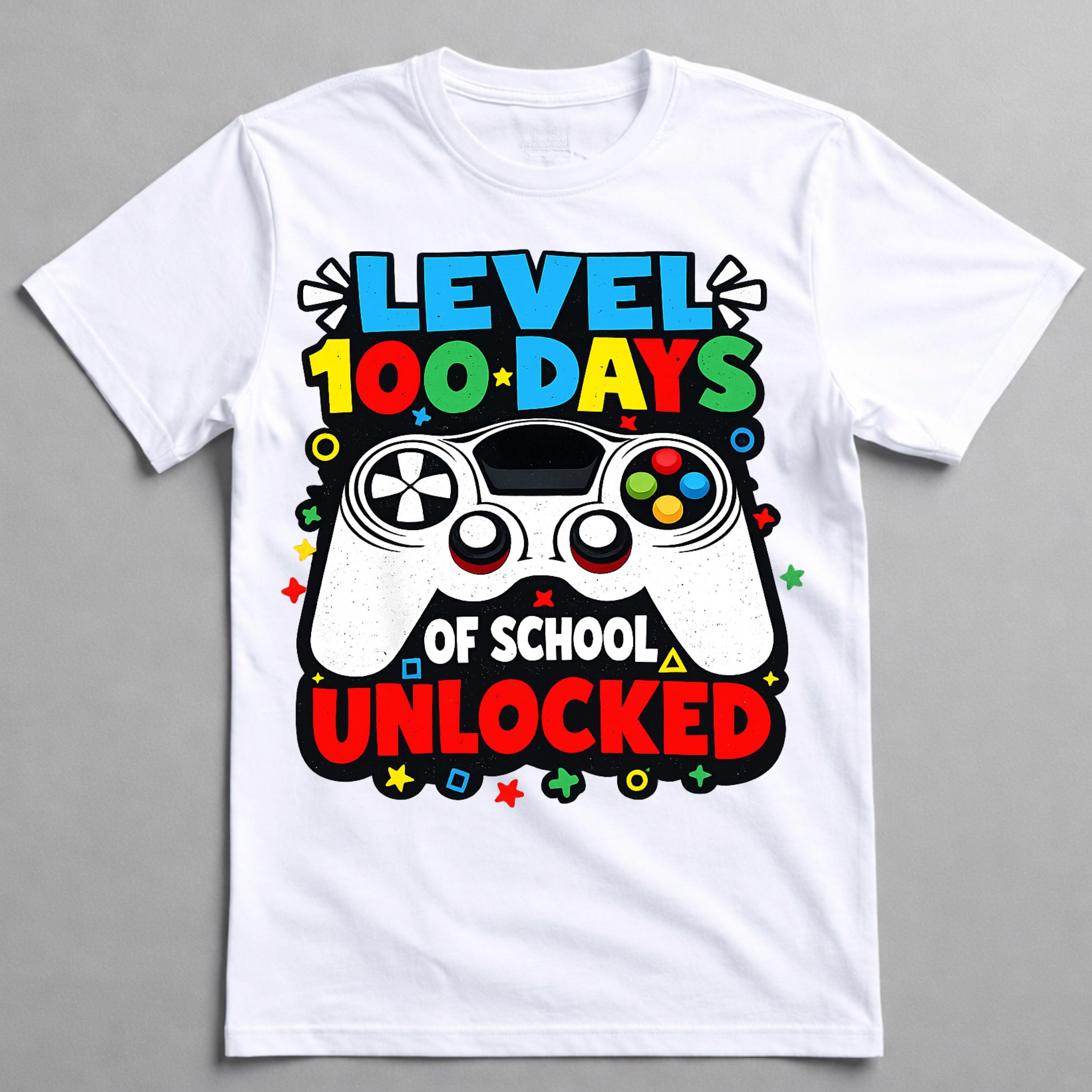 Level 100 Days of School PNG, Gaming 100th Day of School Design, Gamer ...