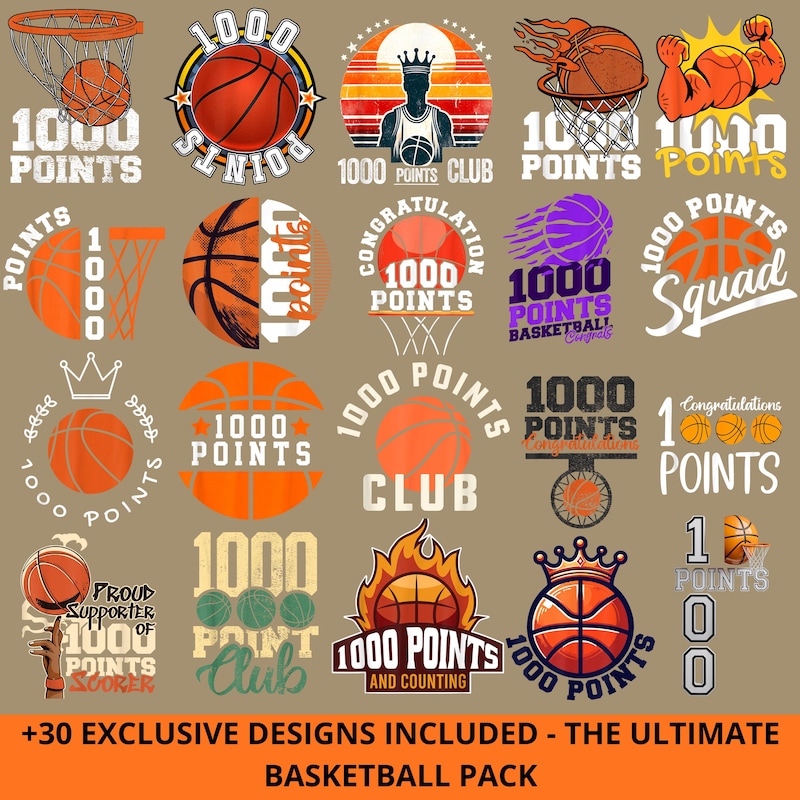 1000 Point Basketball - Etsy