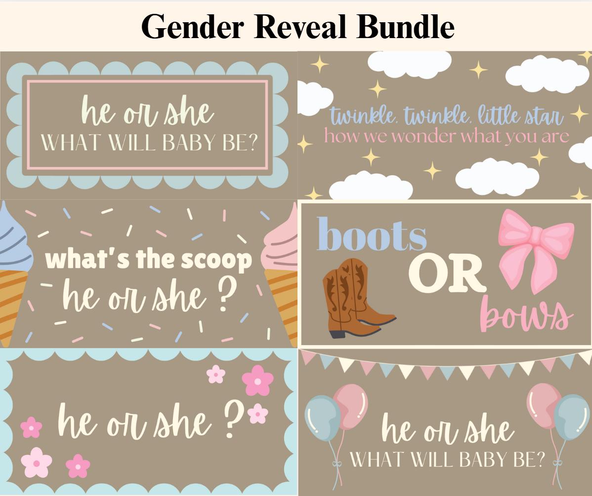 Gender Reveal Banner Bundle - 6 Editable Digital Banners - Etsy