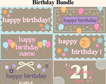 Back to School Banner Bundle - 6 Editable Digital Banners - Etsy