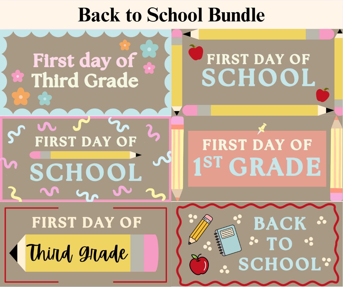 Back to School Banner Bundle - 6 Editable Digital Banners - Etsy