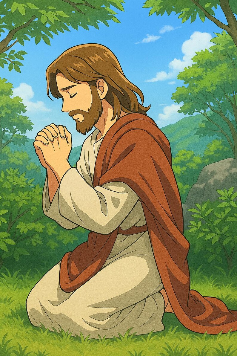 Anime Jesus Digital Wall Art Set – Christian Bible Story Prints ...