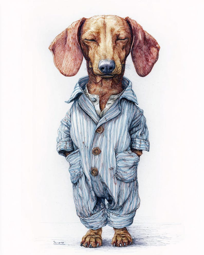 Weiner Dog Trio- 3 Digital Art Prints, Weiner Dog Nursery Art, Dachsund ...