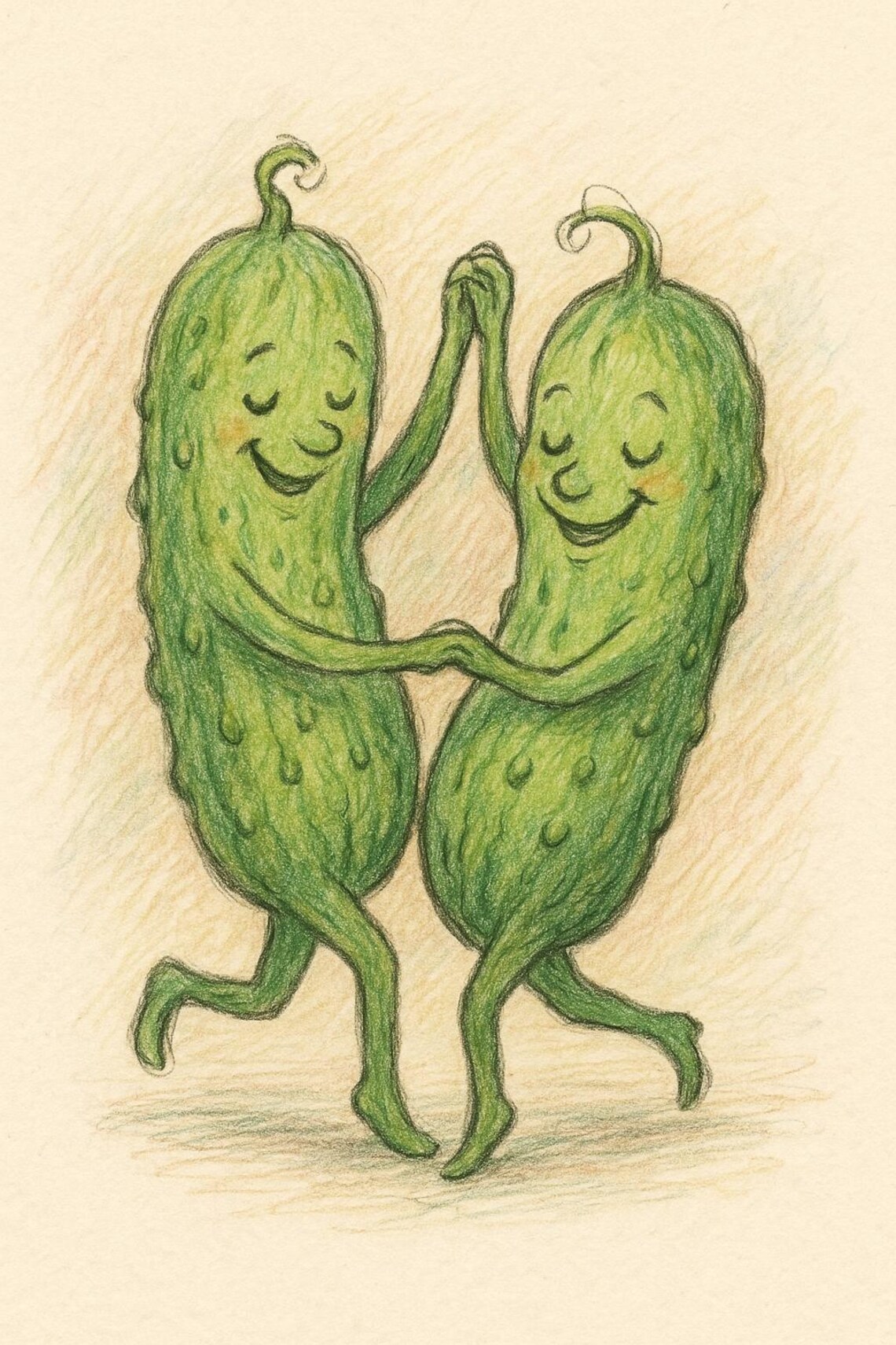 Pickle Watercolor Digital Wall Art |funny Pickle Print | Quirky Pickle ...