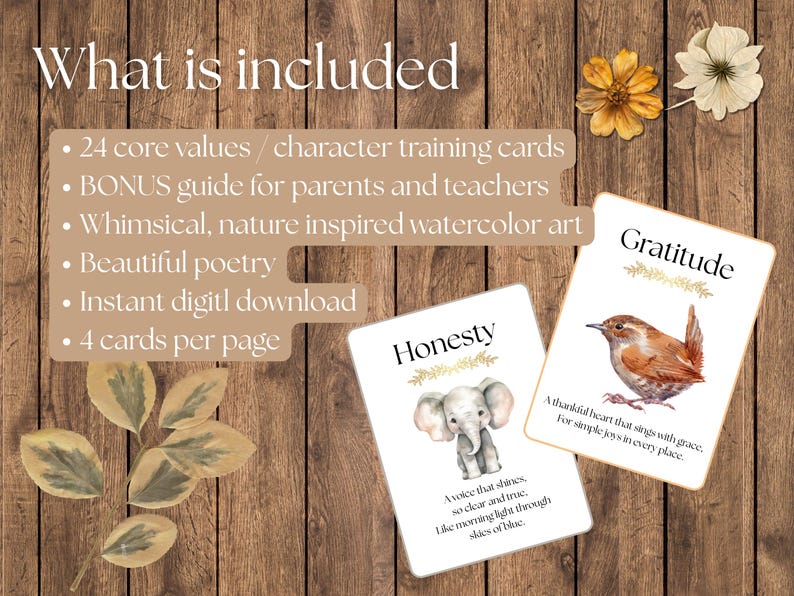 Core Values and Character Training Cards - Set of 24 - Social Emotional ...