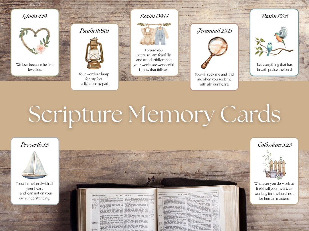 32 Bible Verse Memorization Cards for Kids | Whimsical Watercolor ...