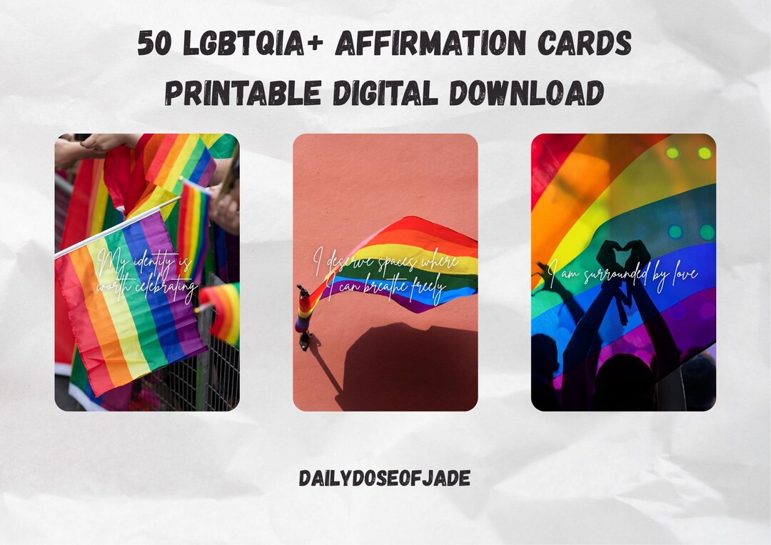 50 LGBTQIA+ Affirmation Cards – Printable Digital Download – Self Love ...