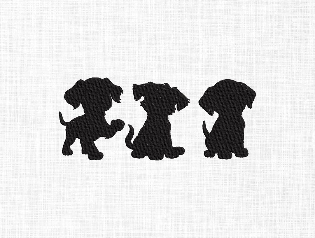 Dog Silhouette Embroidery Design, Mini Dog Set (5 Sizes) (digital ...