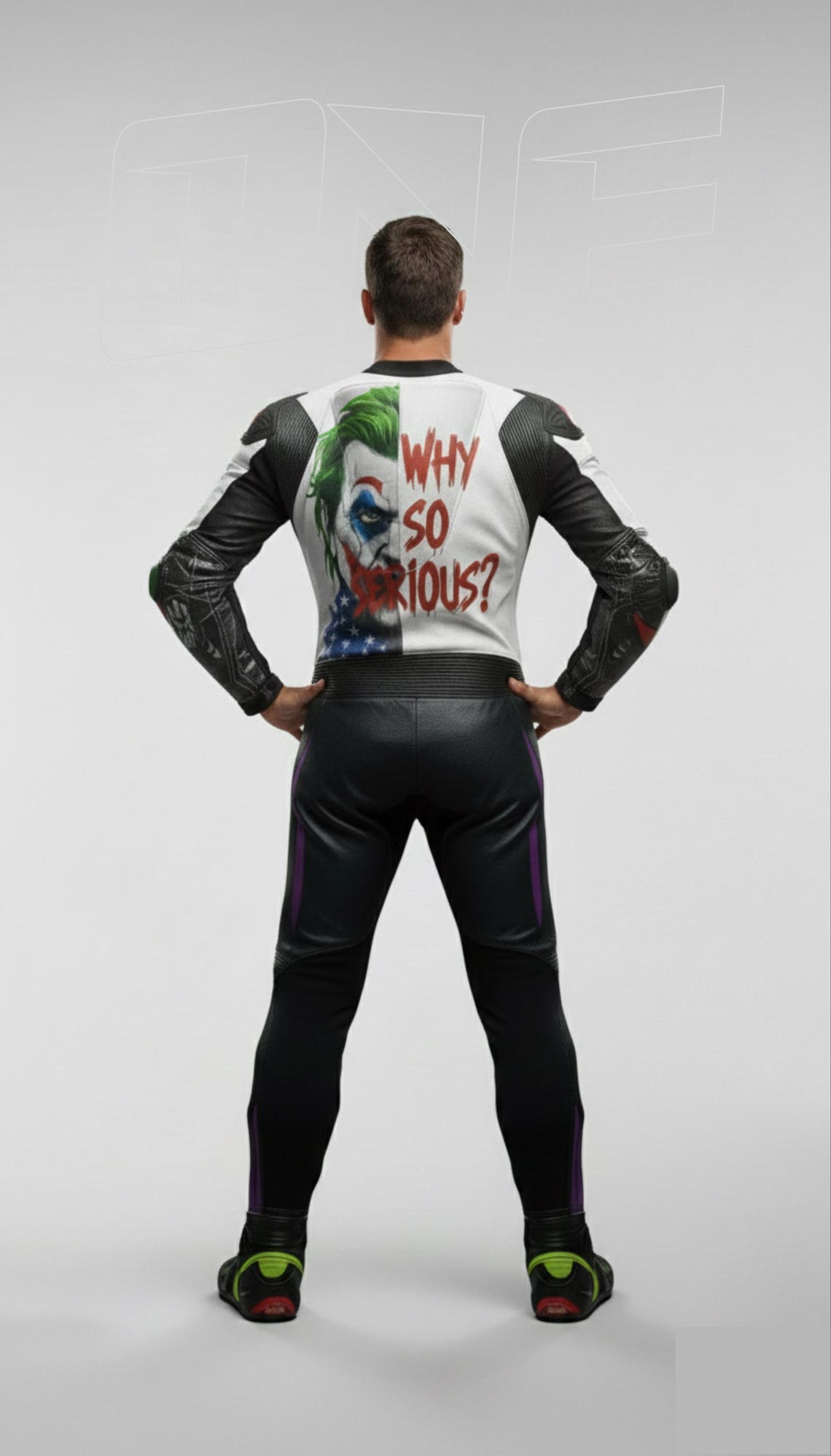 Dainese Racing Leather Suit | Joker Design Motorbike Suit | Red & White ...