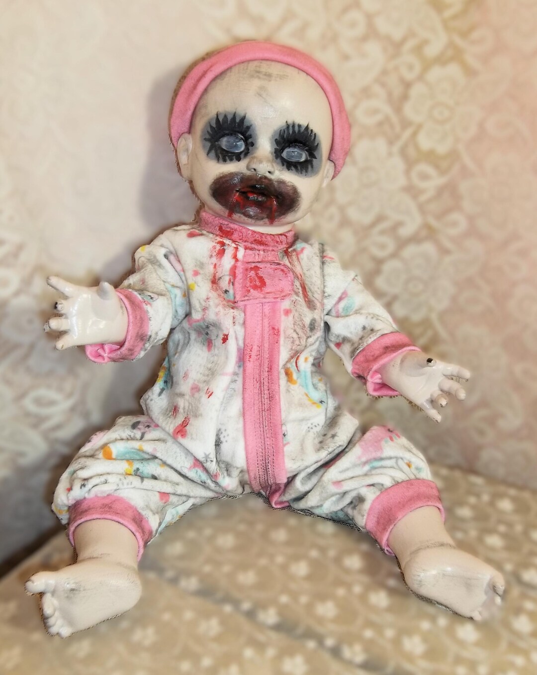 OOAK Hand Painted Horror Doll, Scary Clown Doll, Collectible Horror ...