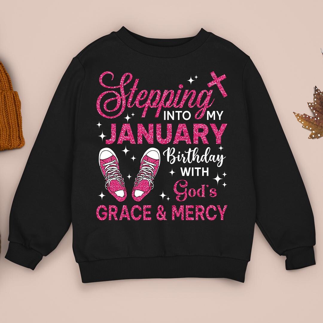 A Queen Was Born in January Birthday Afro Girl Black Women Sweatshirt ...