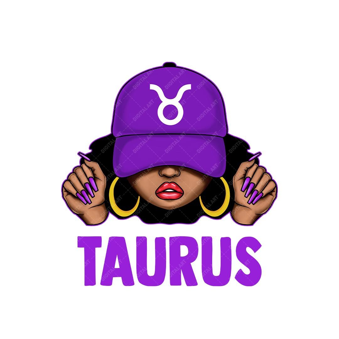 Taurus Queen PNG, African American Woman, Purple Cap (digital Download ...