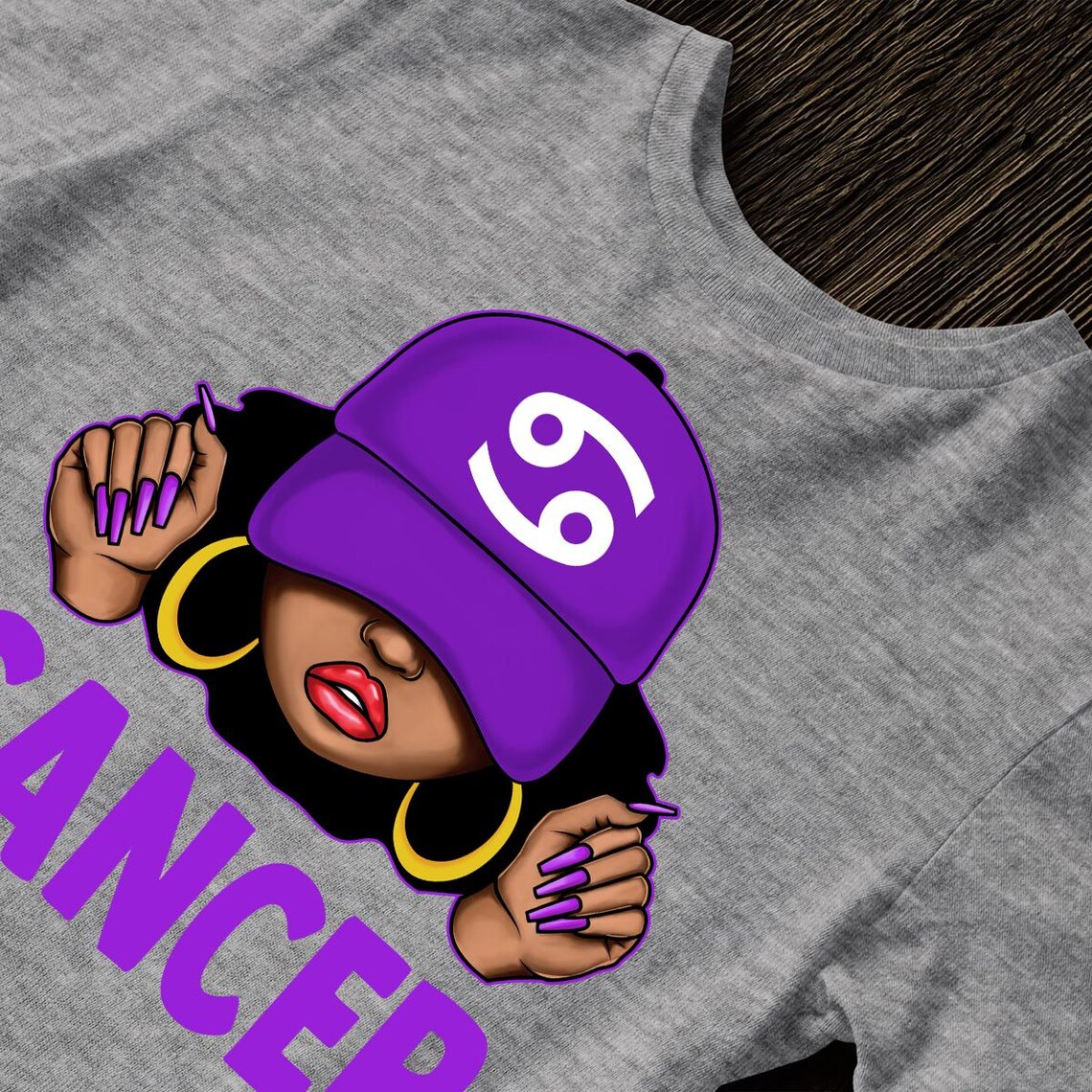 Cancer Queen PNG, Zodiac African American Woman (digital Download) - Etsy