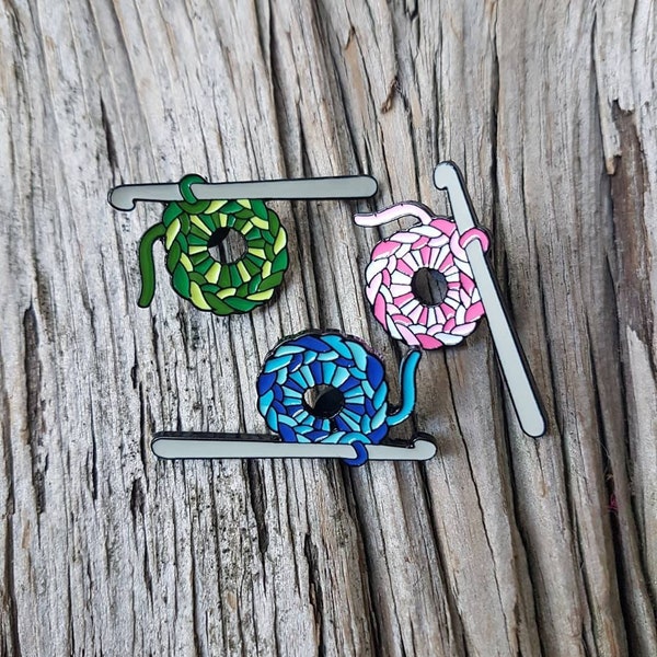 Crochet Enamel Pin - Etsy