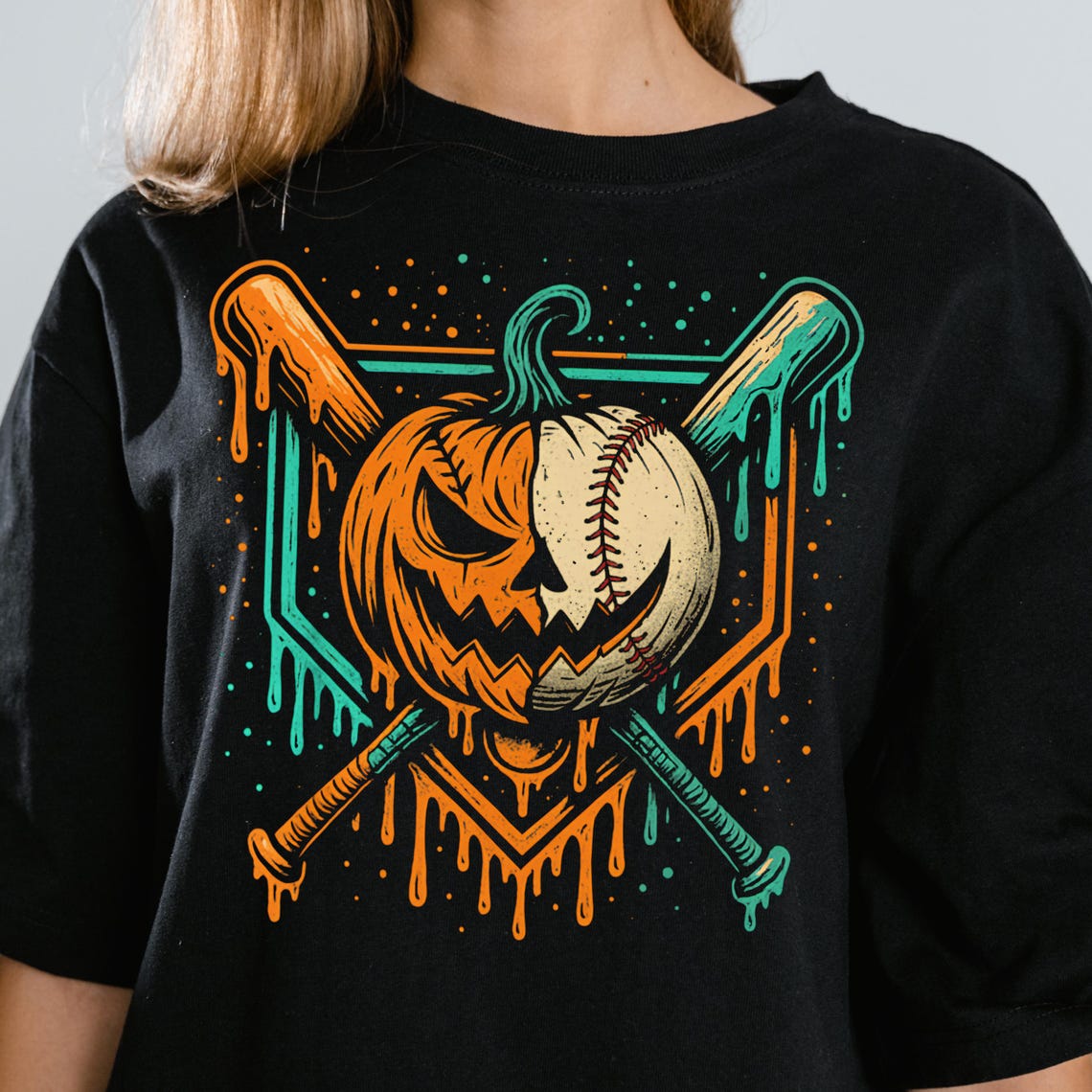 Pumpkin Halloween Baseball Drip Png, Spooky Boys Youth Png | Dripping ...