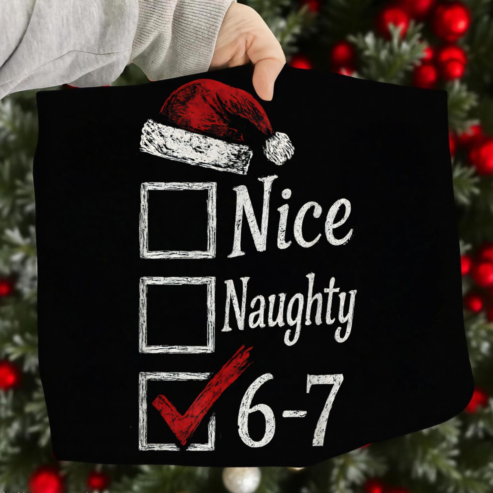 6-7 Meme Nice Naughty Christmas Png, Funny 67 Holiday Humor Png, Trendy ...