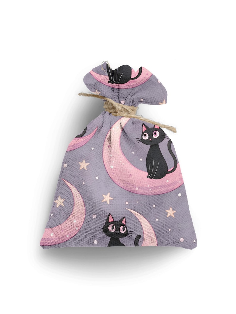 Kawaii Black Cats Seamless Pattern: Halloween Digital Paper (PNG & JPG ...