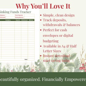 Christmas Sinking Funds Tracker | Holiday Savings Printable | Festive ...