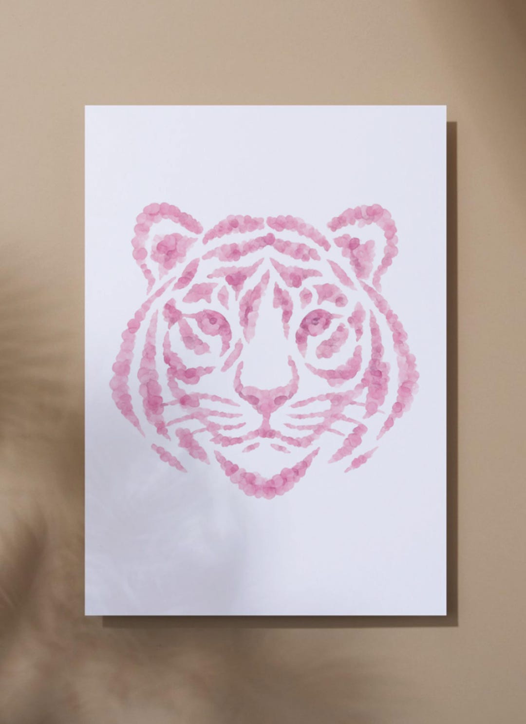 Pink Tiger Face, LSU Wall Art, LSU Digital Print, Pink Watercolor Print ...