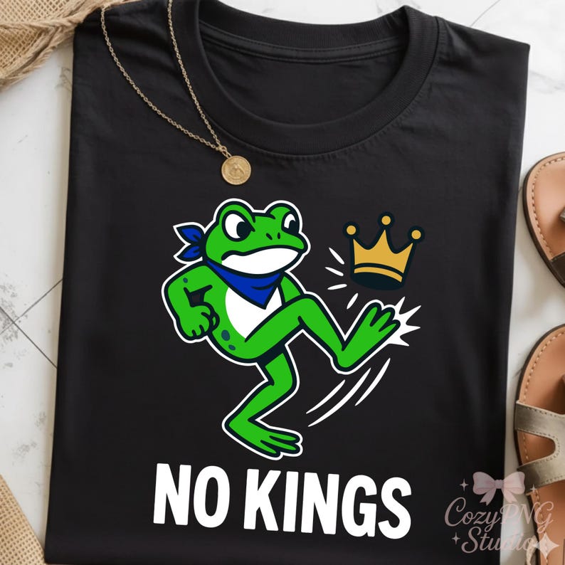 No Kings Frog PNG Design Anti Authority Protest Digital Art Funny ...