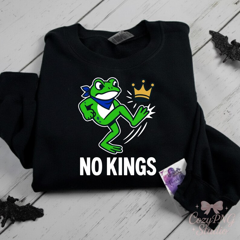 No Kings Frog PNG Design Anti Authority Protest Digital Art Funny ...