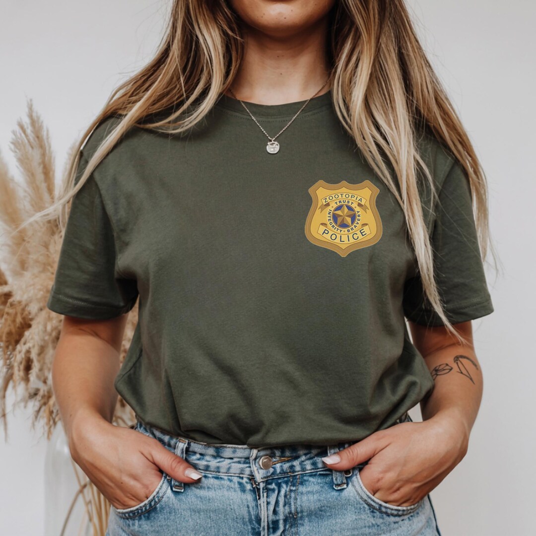 Zootopia Police Badge T-shirt, Zootopia Movie Graphic Tee, Minimal ...