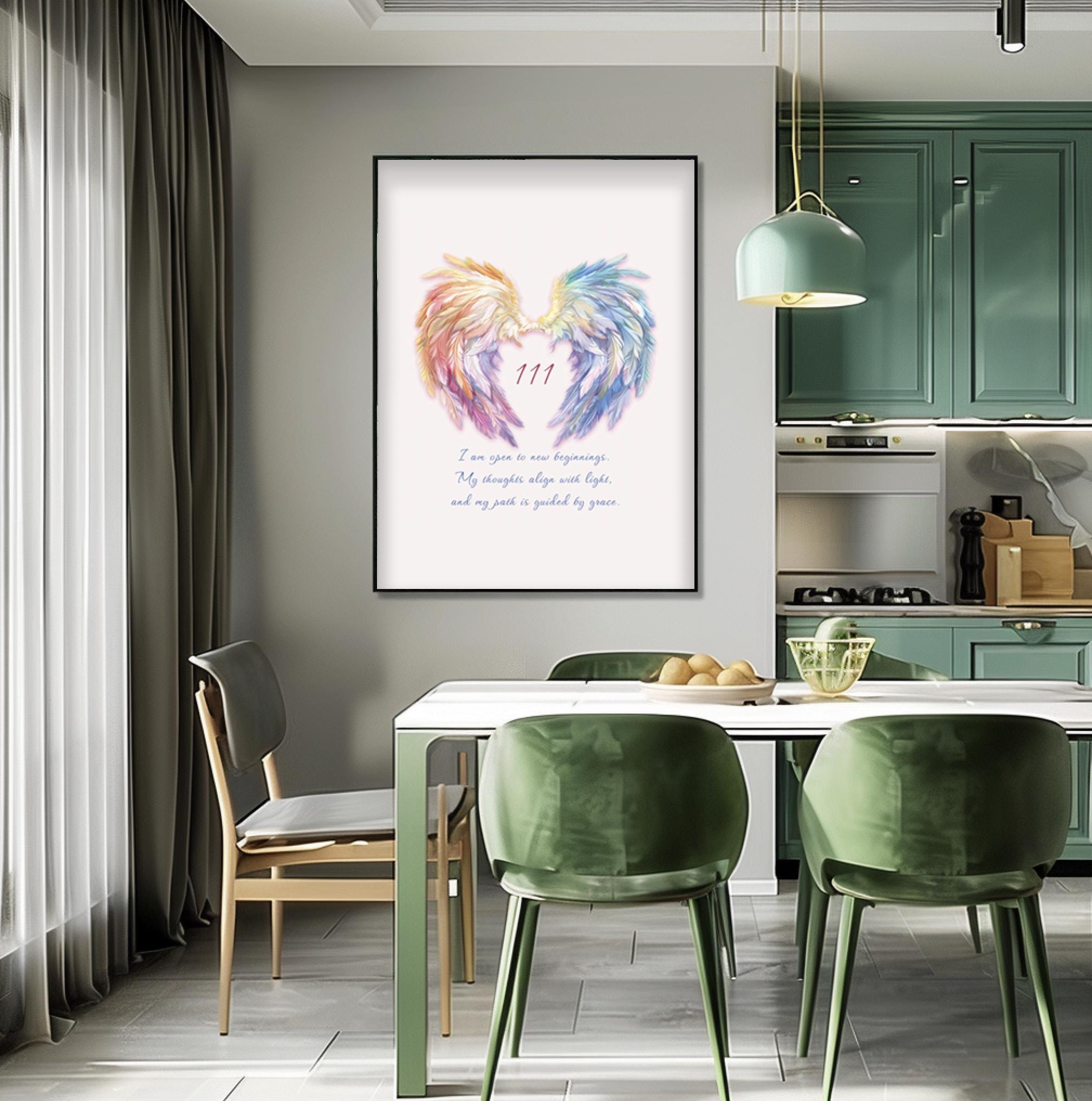 111 Angel Number Affirmation Print | Spiritual Manifestation Wall Art ...
