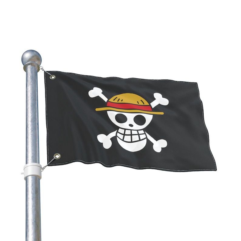 Straw Hat Jolly Roger - One Piece Inspired Flag - Etsy