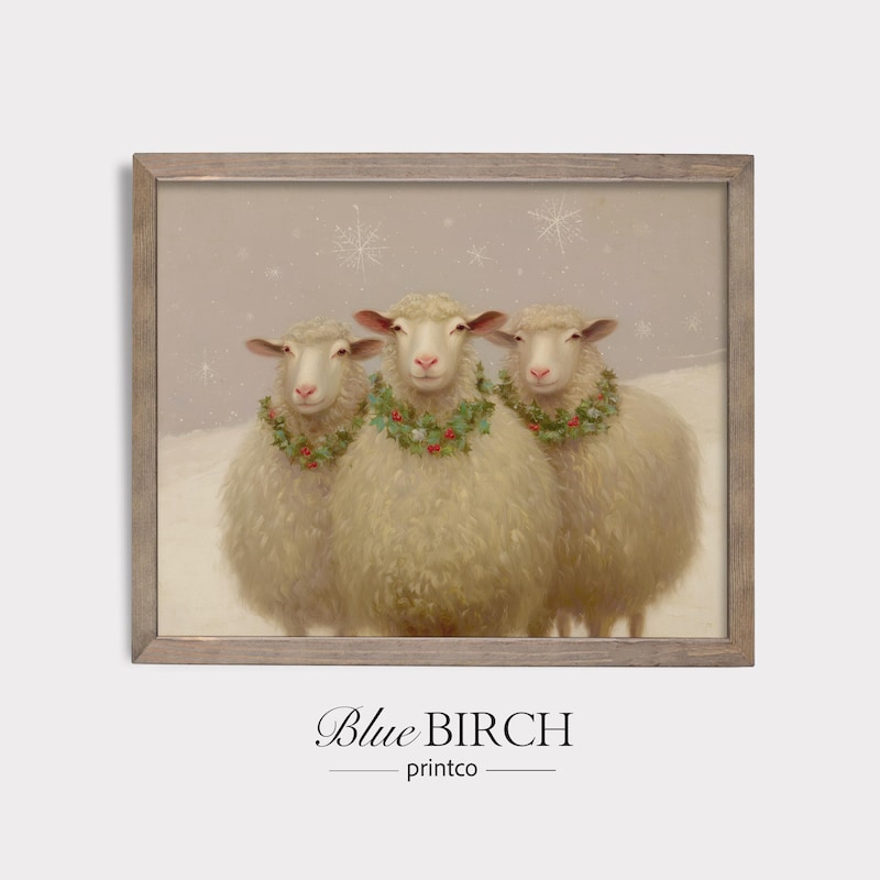 Christmas Sheep Prints - Etsy