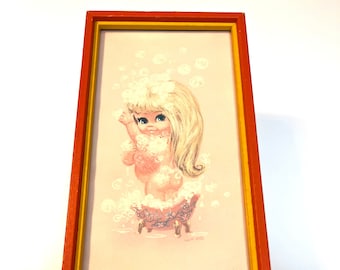 Retro Vintage Kitsch Art Deco W M Otto Vintage Art Red Head Girl ...