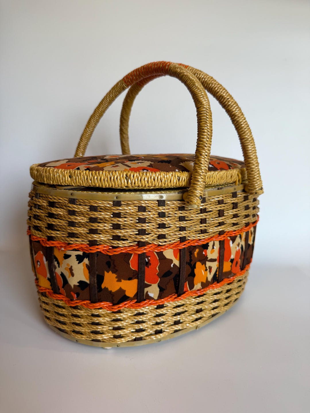 Sears Best Mod Wicker Sewing Basket, Mod Sewing Basket - Etsy