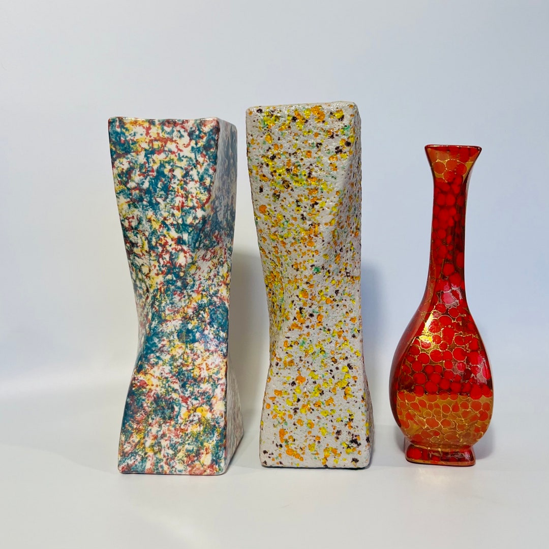 Vintage Speckled Mod Vases - 1970s Home Decor - Etsy