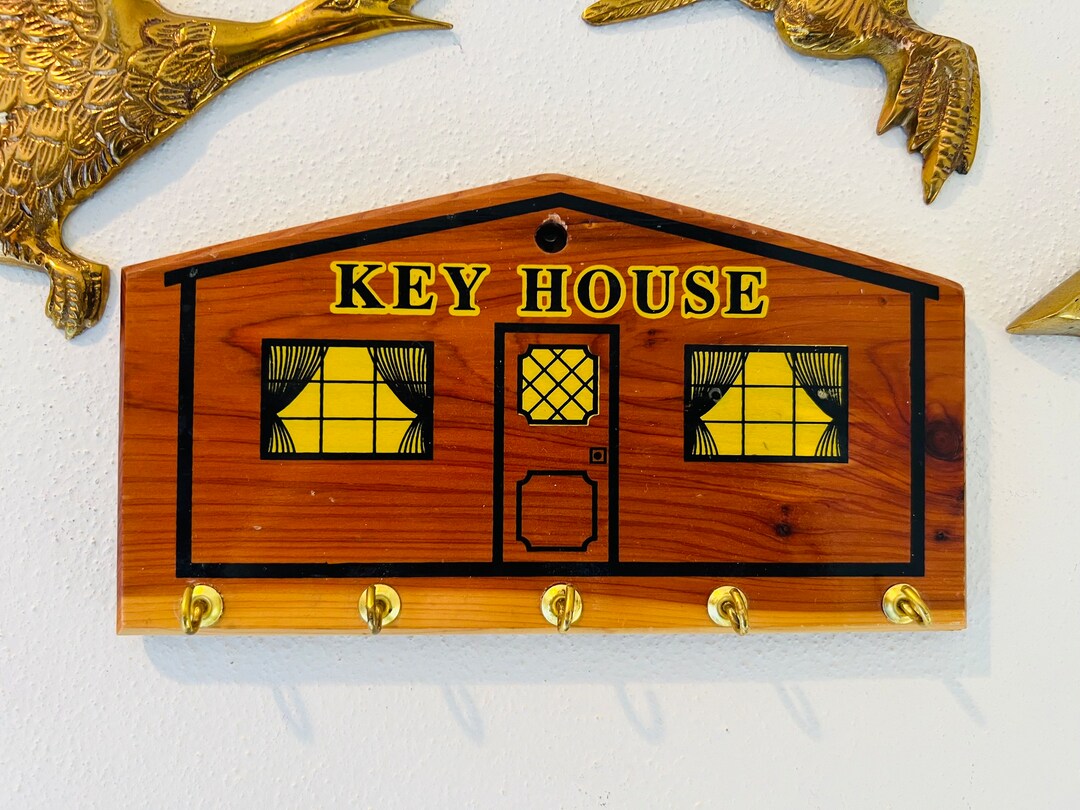 Wooden Key House Wall Plaque, Key Hooks - Etsy