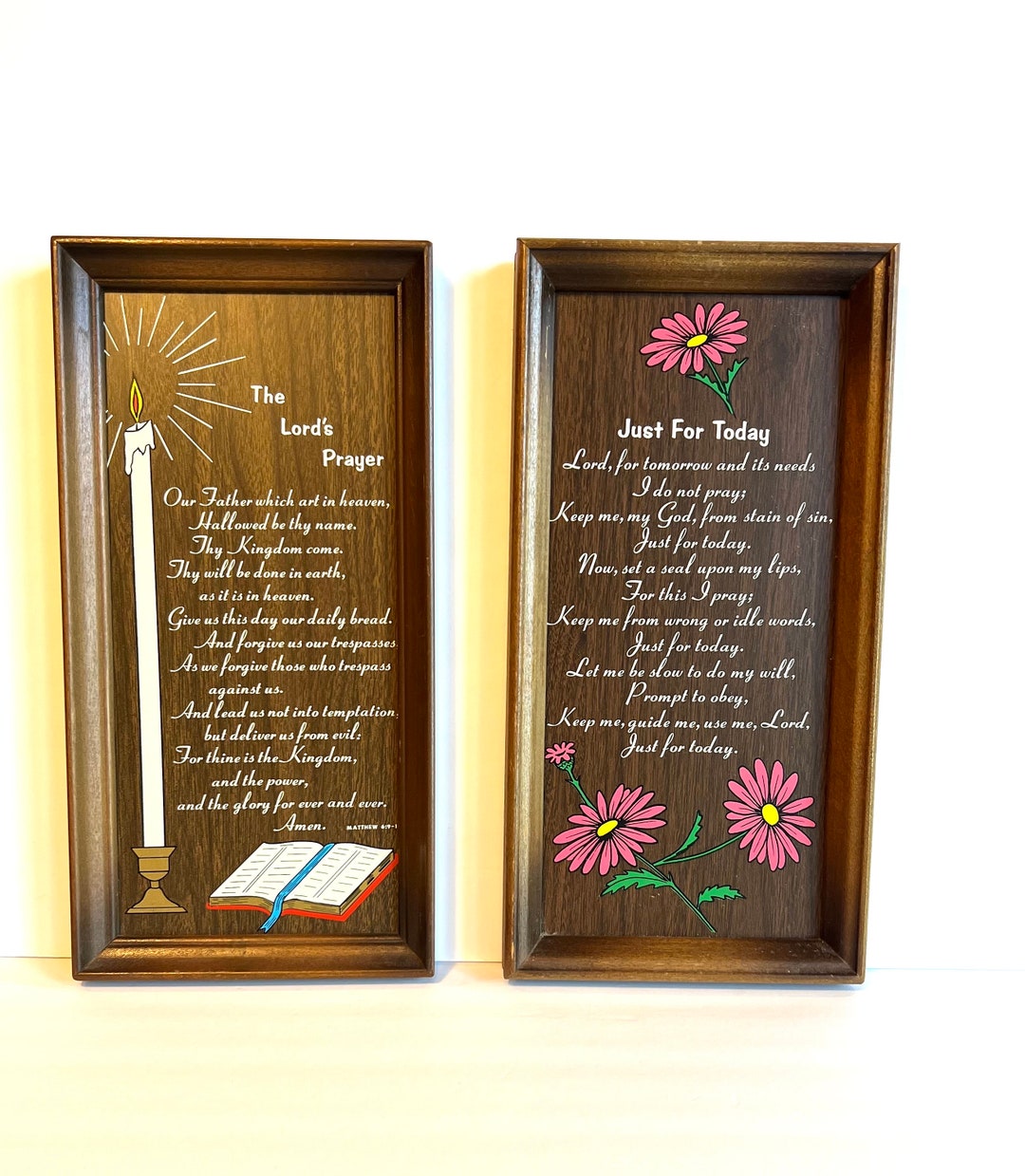 Wooden Wall Hanging Prayers, Prayers, Religious Art - Etsy