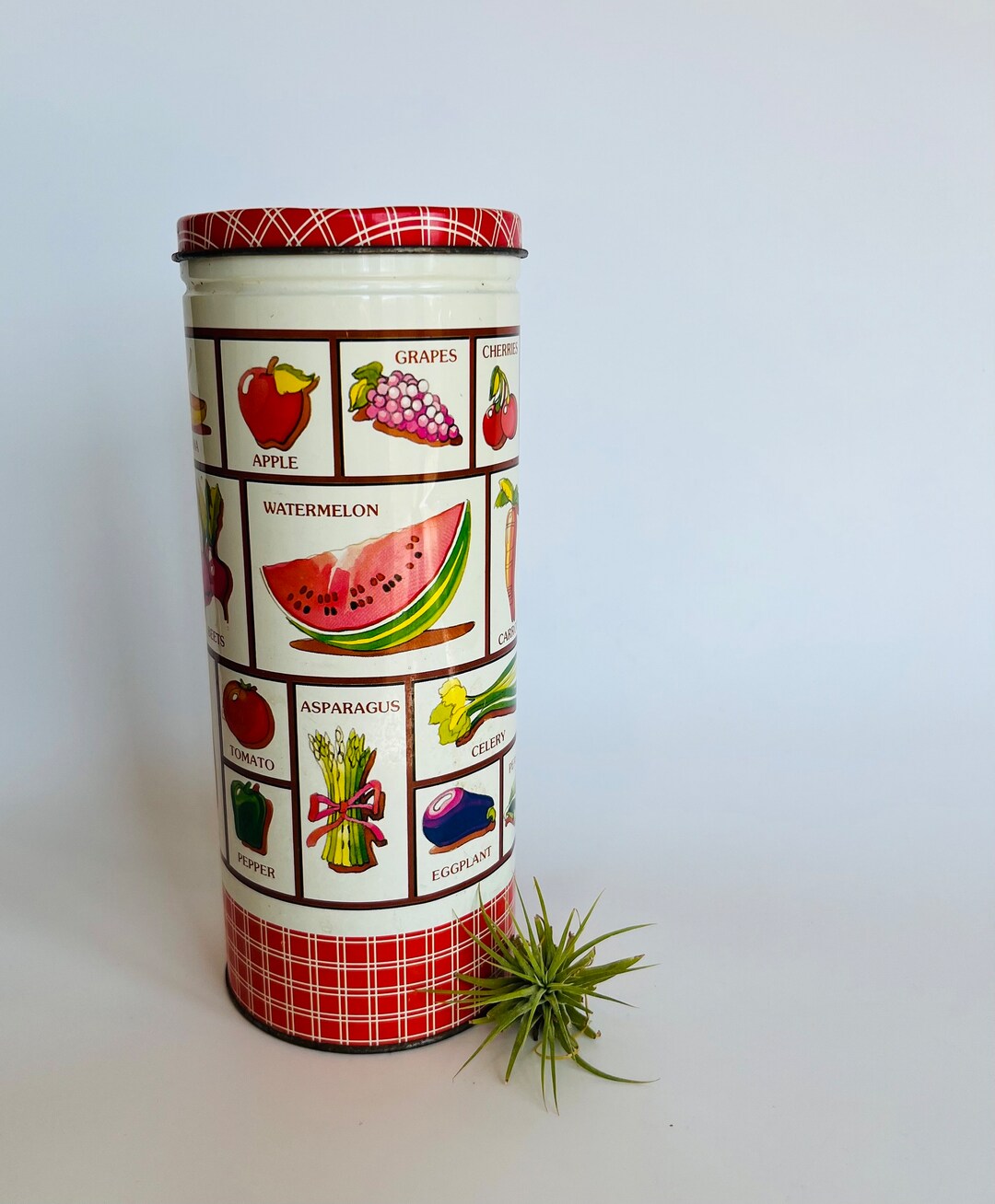 Fruit and Veggie Tin Canister, Fruit Canister, Vegetable Canister, Tin ...