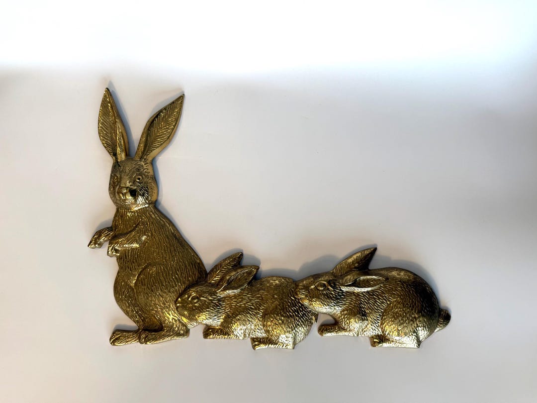 Brass Rabbit Wall Decor, Brass Rabbits - Etsy