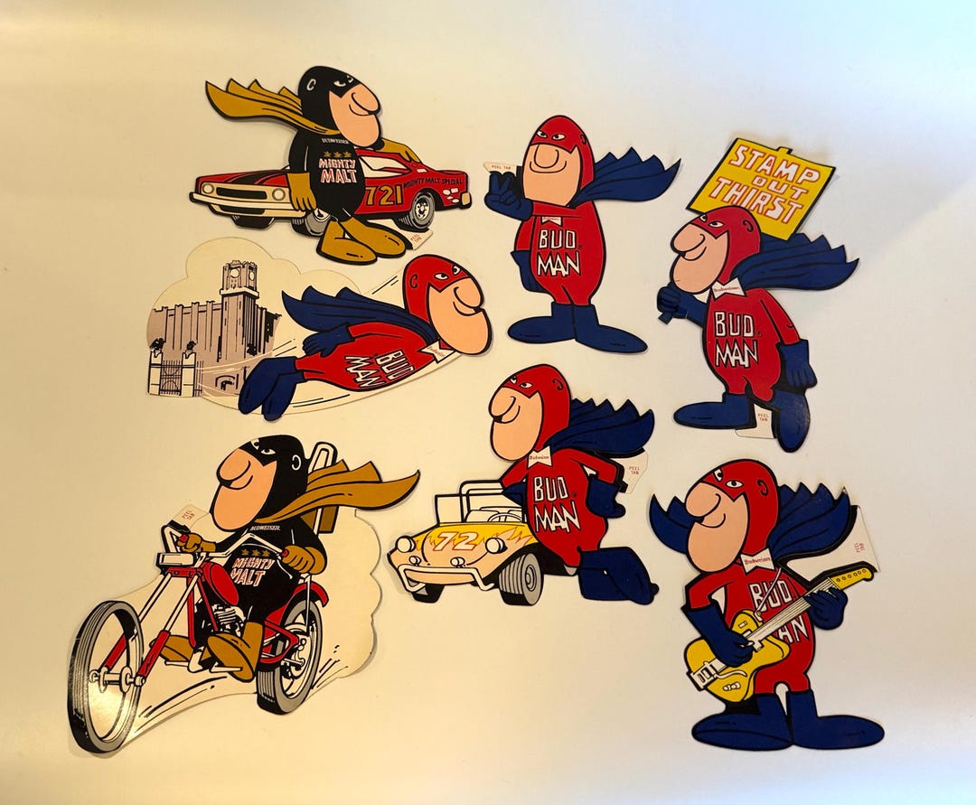 Vintage Budman Sticker: Budweiser Beer, Mighty Malt Special - Etsy