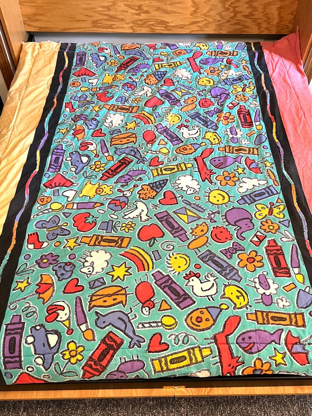 Vintage 1990s Crayons Reversible Comforter, Y2K Crayola Bedding - Etsy