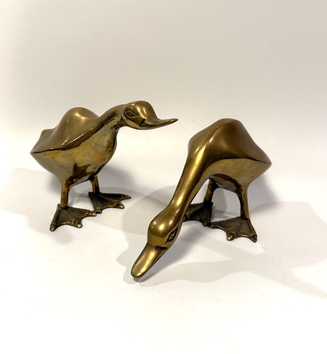 Set of 2 Brass Ducks, Brass Ducks, Brass Bird - Etsy