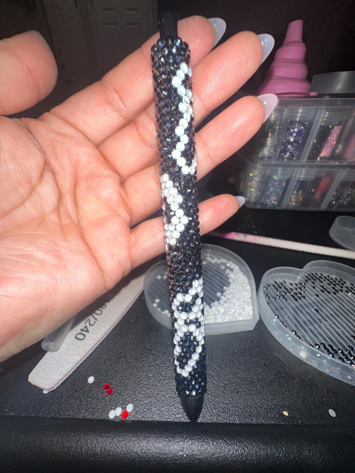 Glam Reaper Rhinestone Pen - Etsy