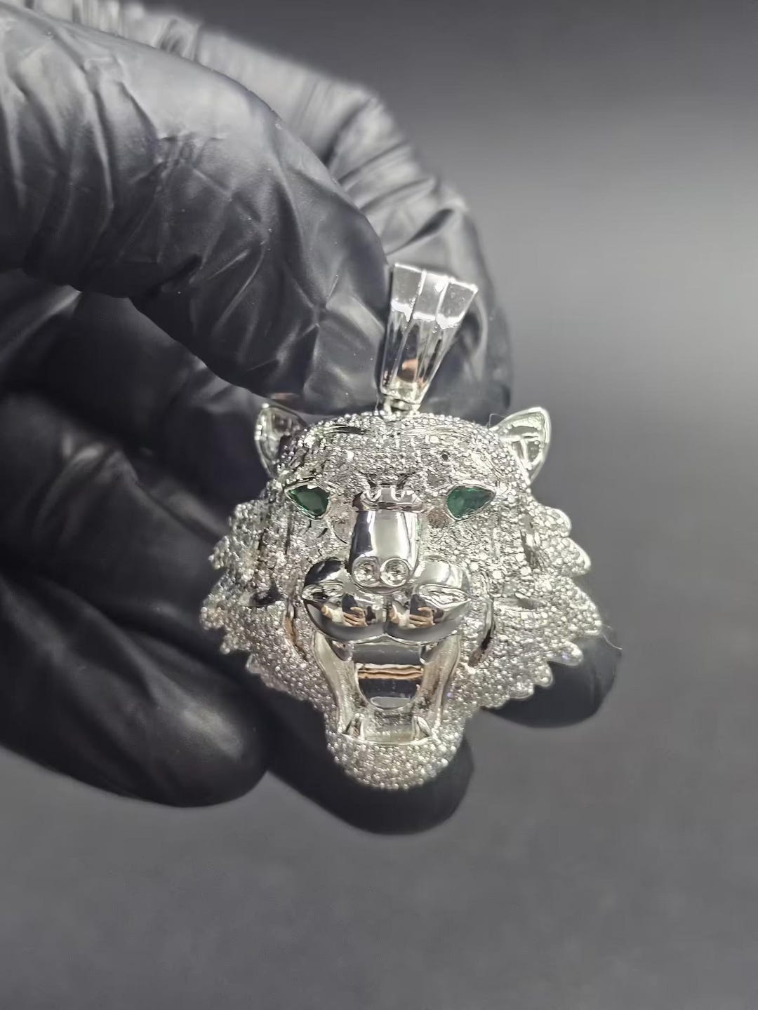 Real Moissanite Tiger Face Pendant | Mens Hip Hop Jewelry | 925 ...