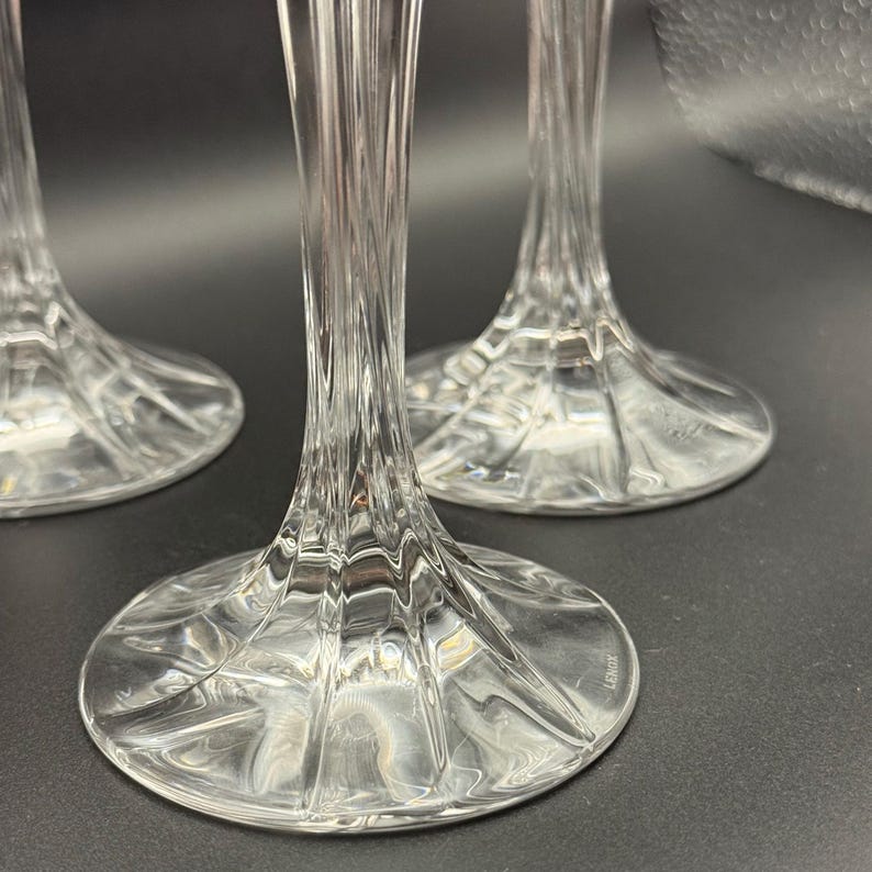 Lenox “debut Platinum” Crystal Champagne Flutes, Set of 4 — 9” Spiral ...