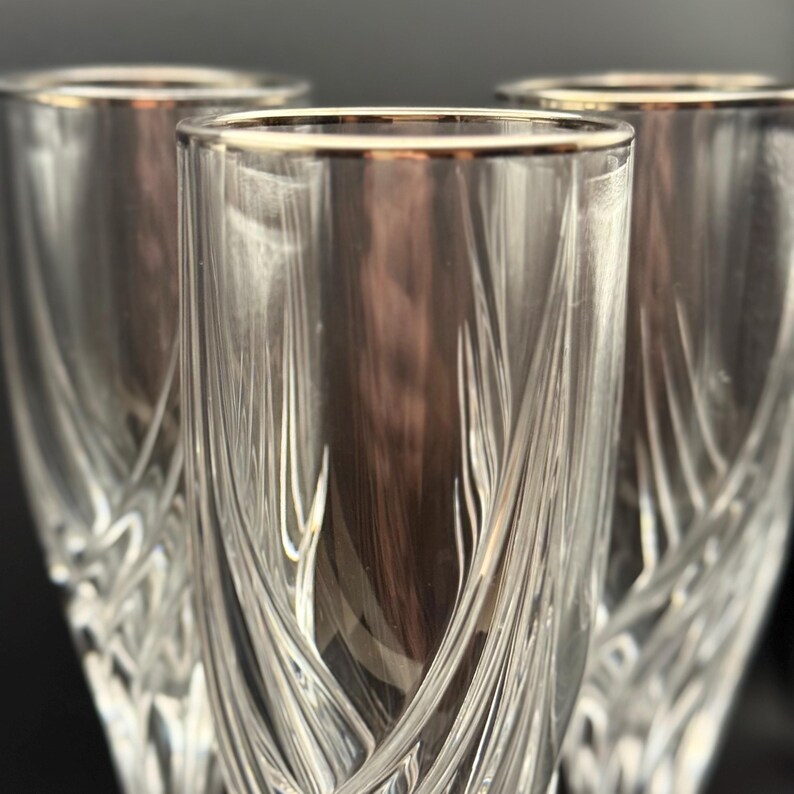 Lenox “debut Platinum” Crystal Champagne Flutes, Set of 4 — 9” Spiral ...